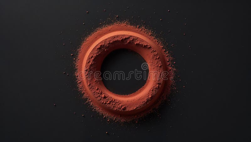 Red Powder Forming a Circle on a Black Background Stock Illustration ...