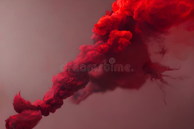 Red Powder Smoke Pattern on Red Background. Generative AI Stock ...