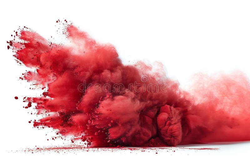 Red Powder Splash Isolated on White Background, Red Color Explosion ...
