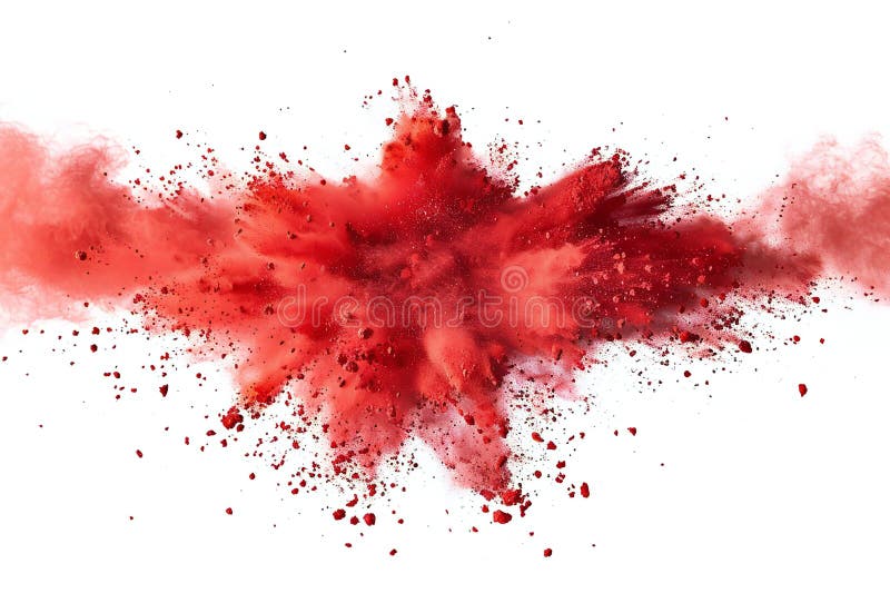 Red Powder Splash Isolated on White Background, Red Color Explosion ...