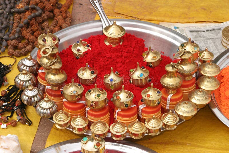 Red powder for tika stock photo. Image of hindu, gemstones - 18791322