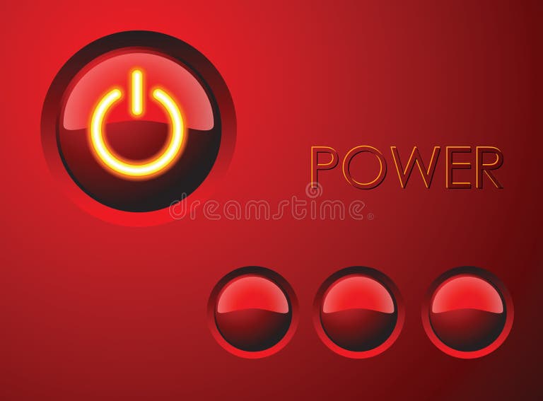 Red power button stock illustration. Illustration of online - 4151164