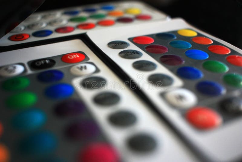 Red Power Button on the Remote Control Stock Image - Image of hand ...