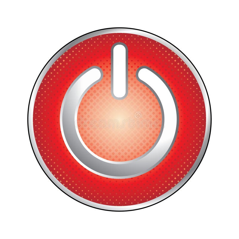 Red Power Logo Power Knop Icoon Platte Illustratie Van Powerknop
