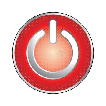 Red power button icon stock vector. Illustration of click - 3318543