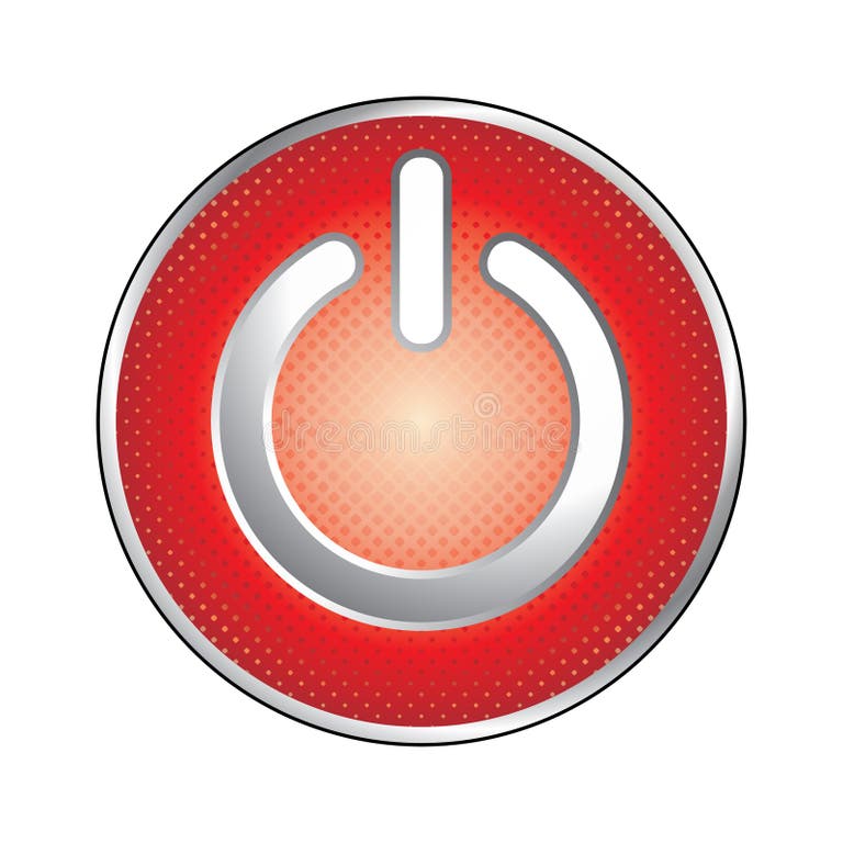 Red power button icon stock vector. Illustration of click - 3318543
