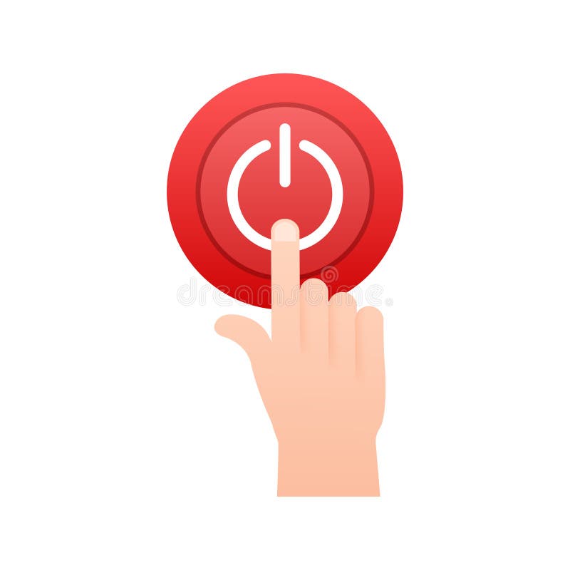 Red Power Button. on Off Icons. Start Power Button. Vector Stock ...