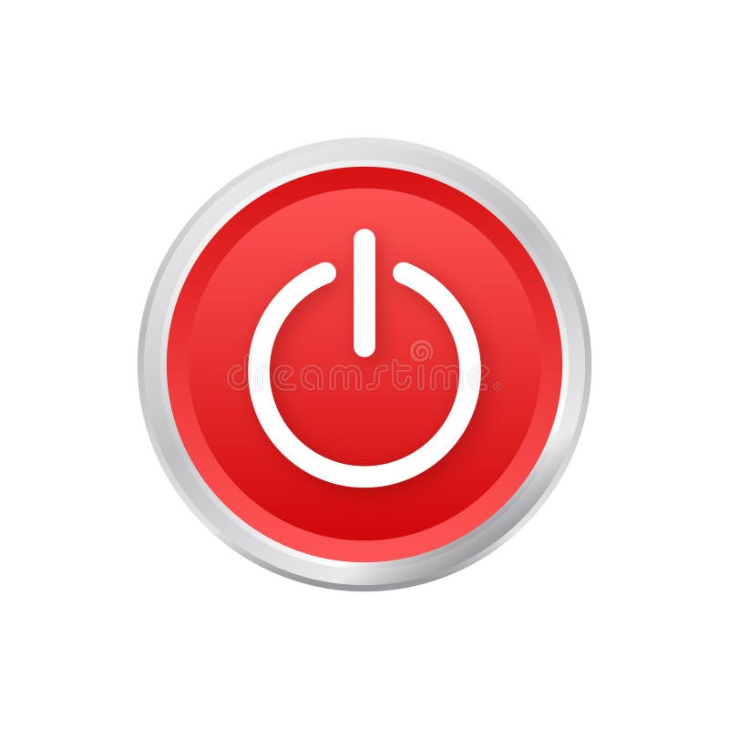 Red Power Button. on Off Icons. Start Power Button. Vector Stock ...