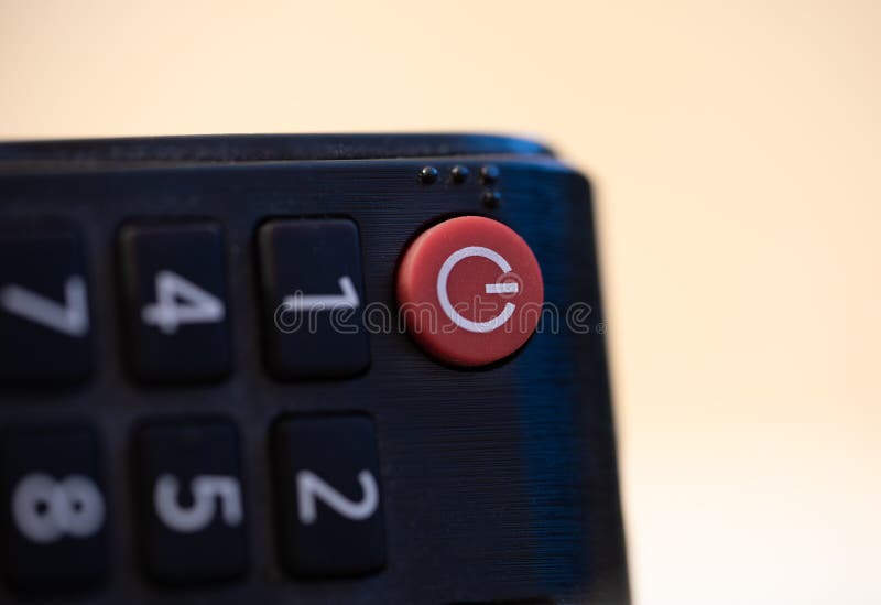 Remote Control with a Red Power Button Close Up Stock Photo - Image of ...