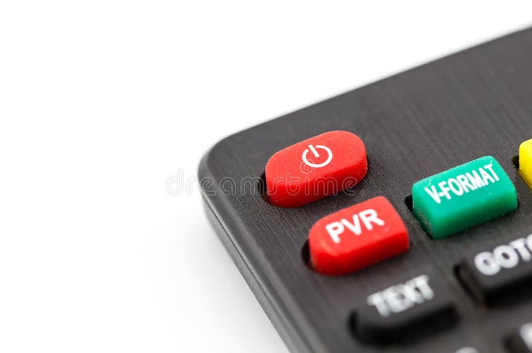 Red Power Button on a Remote Control for a TV Stock Image - Image of ...