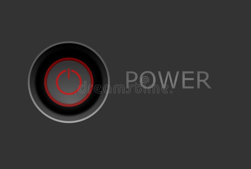 Red power button stock illustration. Illustration of power - 10363579