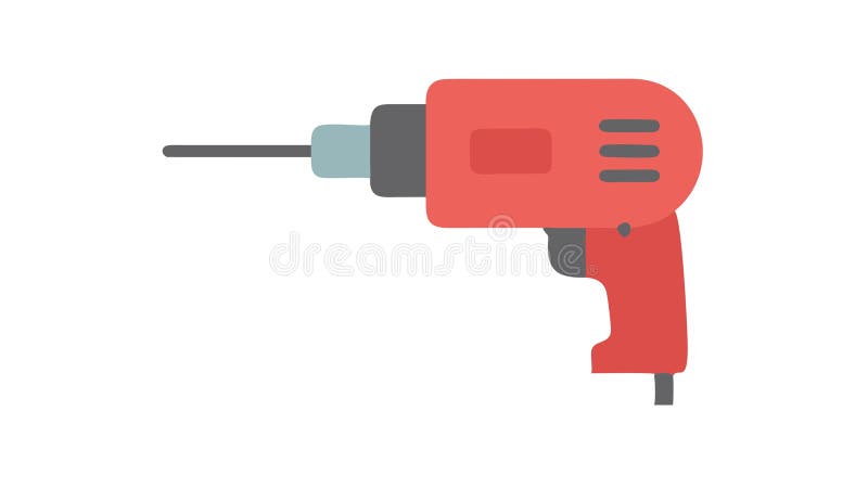 Red Power Drill Tool Construction Repair Icon, Vector Design Generative ...