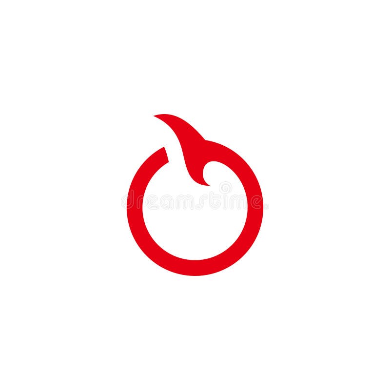 Red Power Flame Curves Round Logo Vector Stock Vector - Illustration of ...