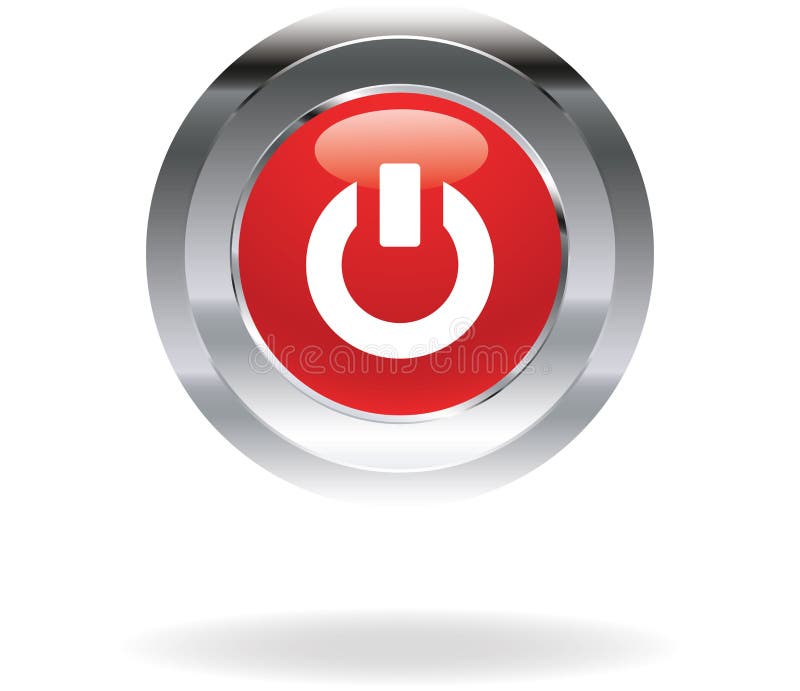 Red power icon stock illustration. Illustration of shiny - 37406019