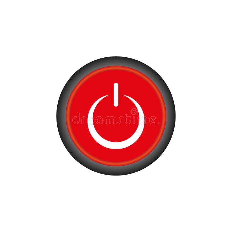 Red Power Off Button. Clean Energy. Computer Interface. Vector ...