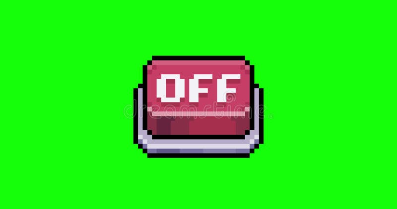 Red Power Off Button in Pixel Art and 8-bit Style, Power Off Button ...