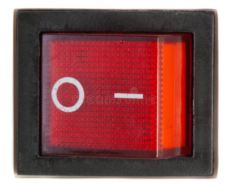 Red Power Switch - on/OFF stock image. Image of hardware - 512453