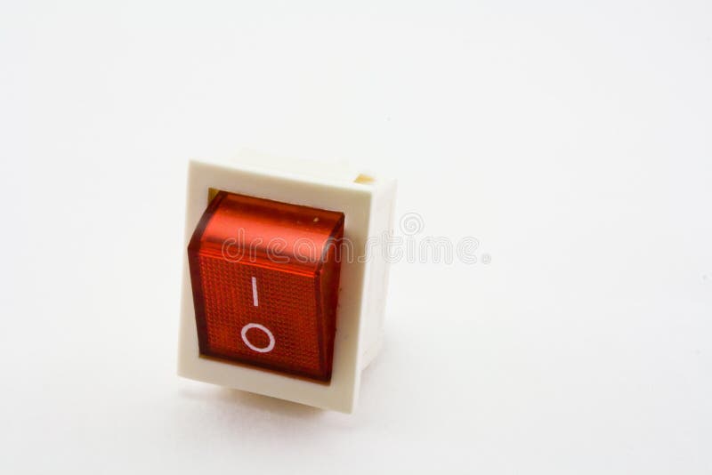Red Power Switch - on/OFF stock image. Image of hardware - 512453