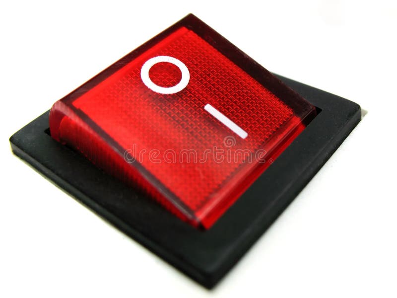 Red Power Switch - on/OFF stock image. Image of hardware - 512453