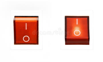 Red Power Switch - on/OFF stock image. Image of hardware - 512453