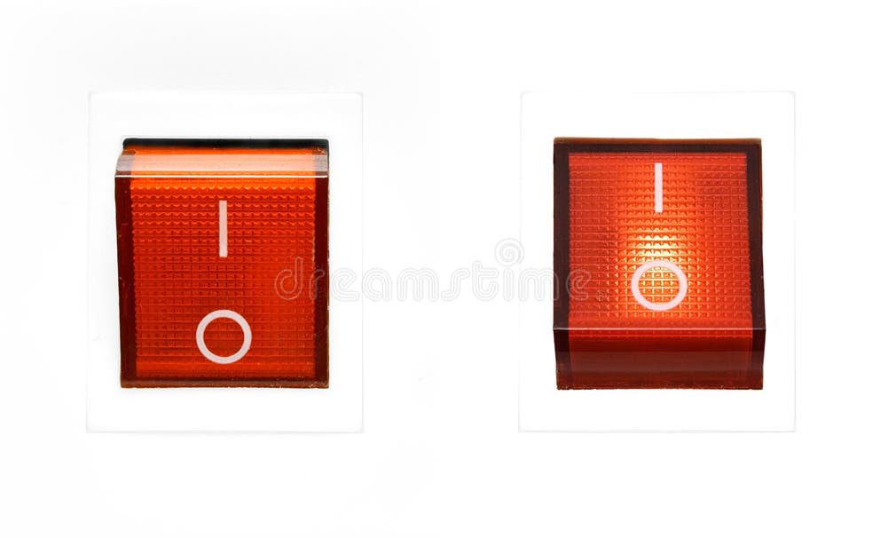 Red Power Switch - on/OFF stock image. Image of hardware - 512453