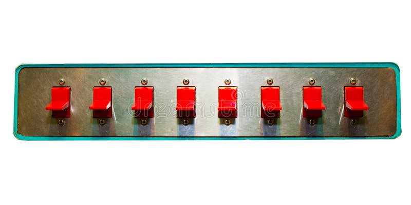 Red Power Switch at on Position Stock Photo - Image of electric ...