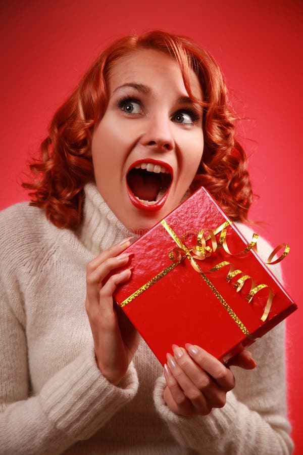 Red present stock image. Image of gift, cute, birthday - 11325253
