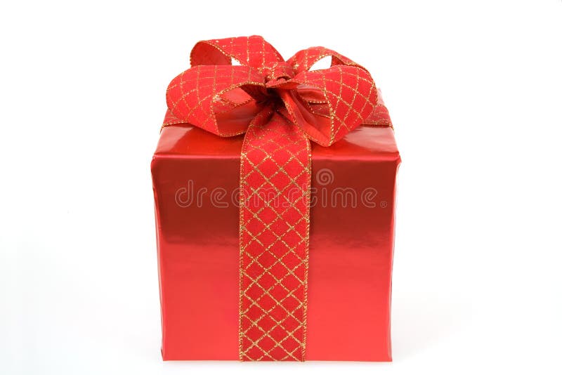 Red present stock photo. Image of celebration, xmas, shinny - 1383798