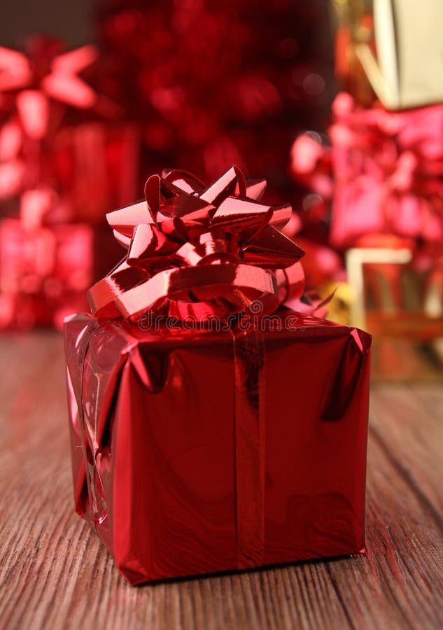 Red present stock image. Image of christmas, rustic, wedding - 21635685