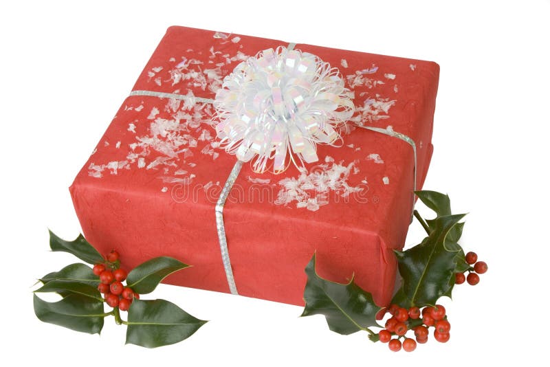 Red present stock photo. Image of winter, present, white - 349244