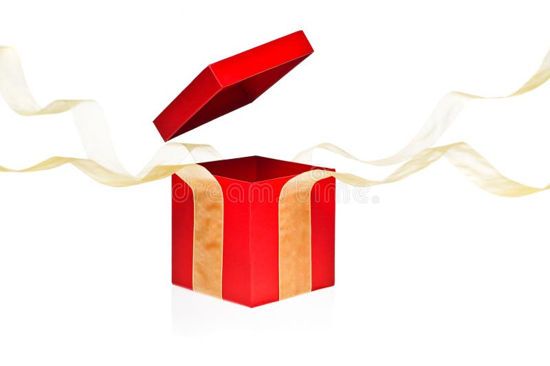 A red gift box stock image. Image of celebration, present - 268901