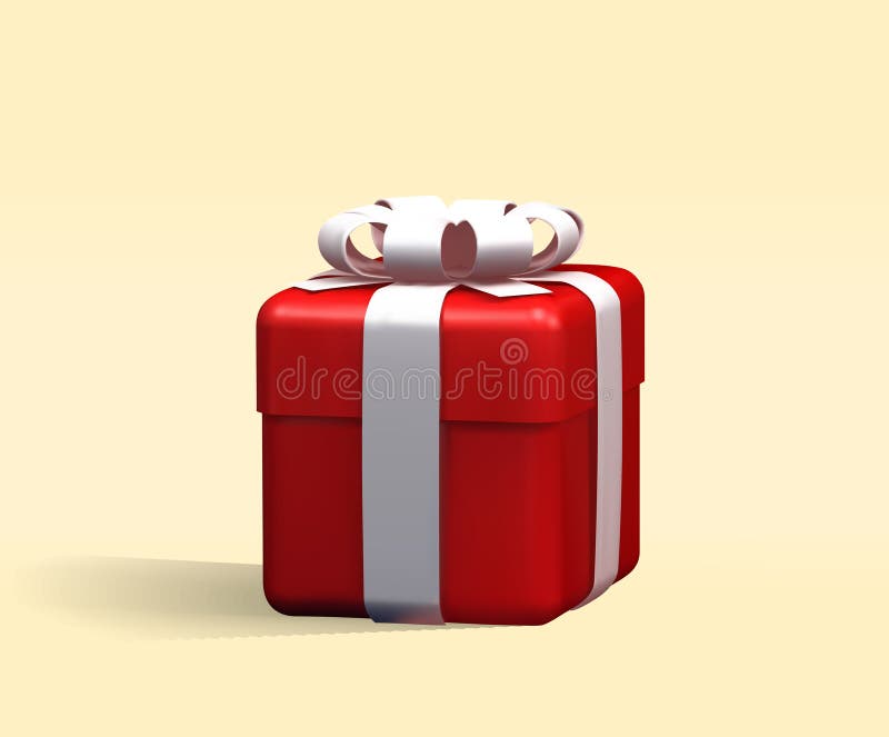 Red Present Gift Box Vector 3d Illustration. Red Gift Box 3d Icon Stock ...