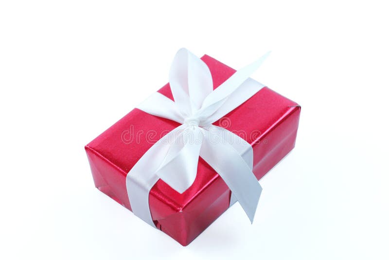 Red present with white bow stock photo. Image of christmas - 6652726