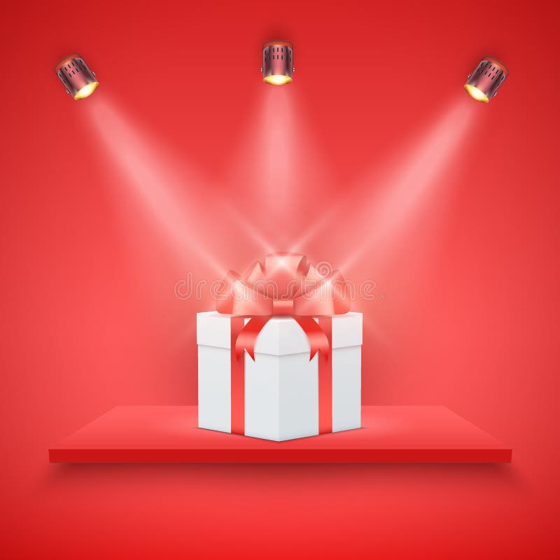 Red Presentation Platform Gift Box Stock Illustrations – 1,324 Red ...