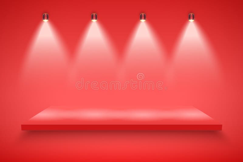 Red Presentation platform stock vector. Illustration of light - 80130208