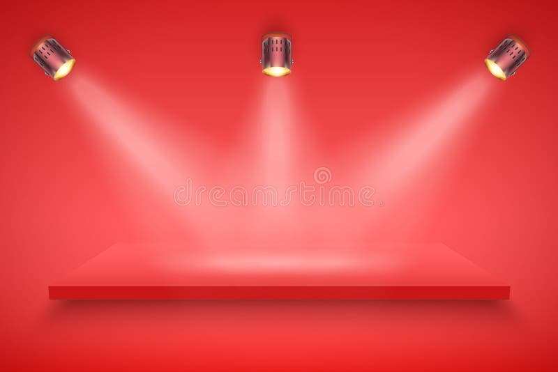 Red Presentation platform stock vector. Illustration of advertisement ...