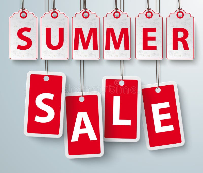 Red Price Stickers Summer Sale Stock Vector - Illustration of offer ...