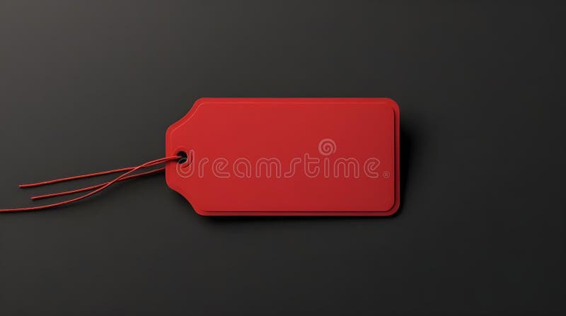Red Price Tag on Black Background Stock Illustration - Illustration of ...