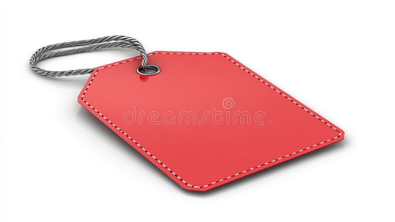 Red Price Tag, Blank, Studio Shot, White Background, Retail Stock ...