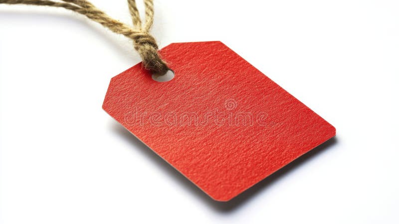 The Red Price Tag, Complete with String, is a Visual Element Isolated ...