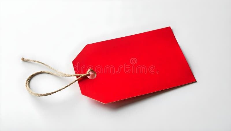 A Red Price Tag or Label with a String Attached Stock Illustration ...