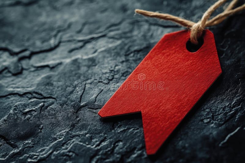 Red price tag on a string stock photo. Image of sticker - 381824652