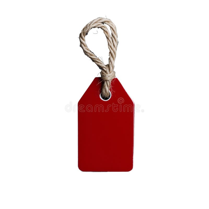 Red Price Tag with String on Transparent Background for Retail Use ...