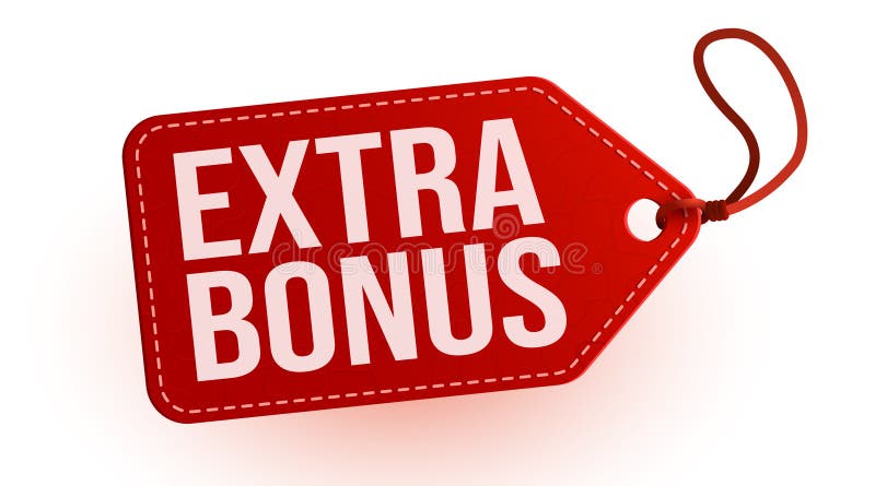 Red Price Tag and Text Extra Bonus. Isolated Graphic Element Stock ...