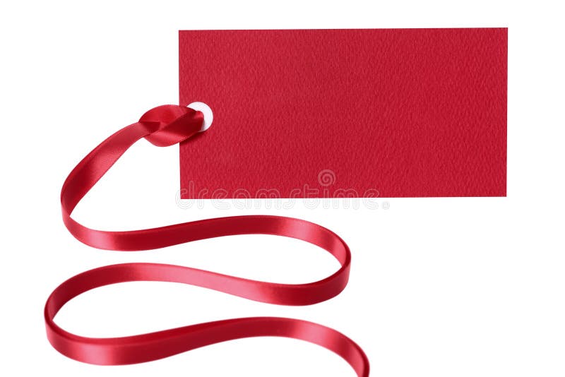 Price Tag with Red Ribbon stock image. Image of address - 27888745