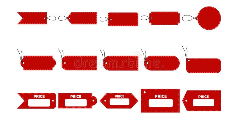 Red Price Tag stock vector. Illustration of presentation - 369020784