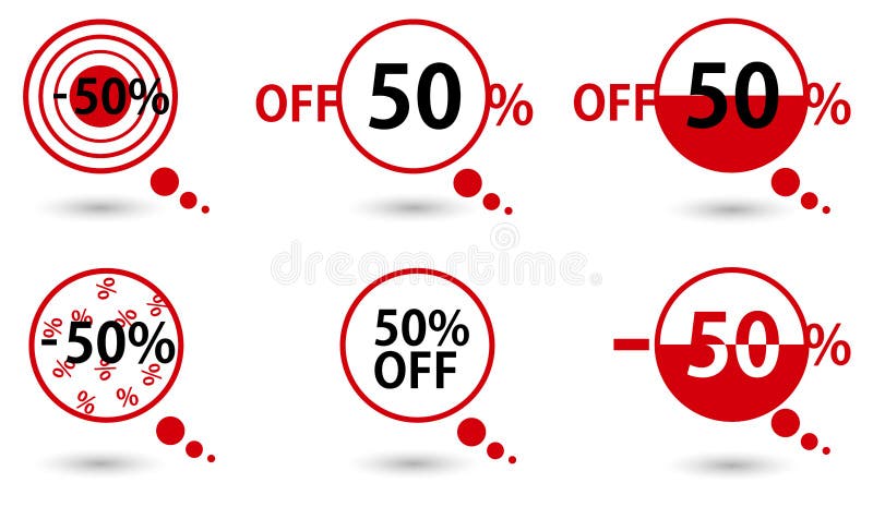 Red Price Vector Bookmarks 50 Percent Sale Off. Stock Vector ...