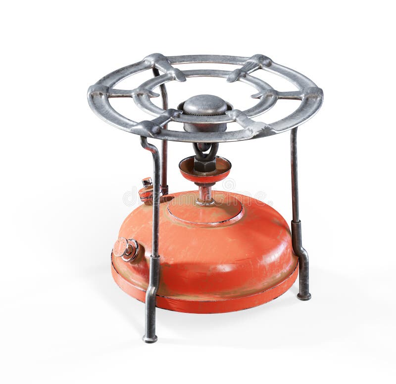 Old Primus Stove and Clay Pot from Different Angles Isolated on White ...