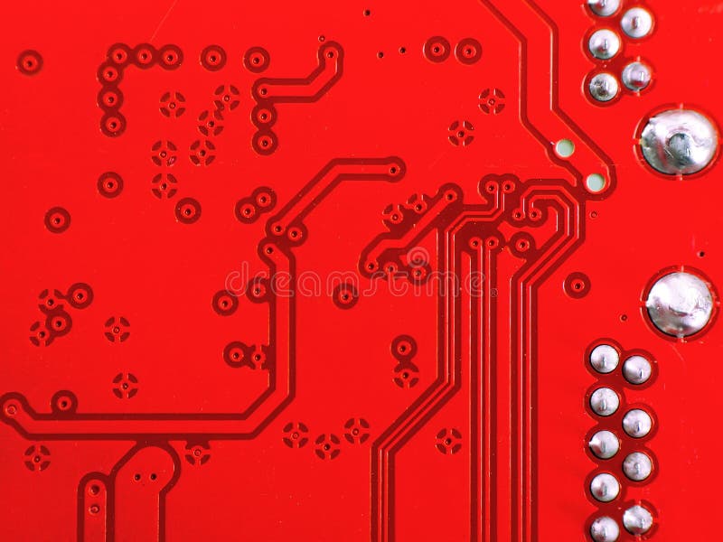 Red printed circuit board stock photo. Image of chip - 89988878