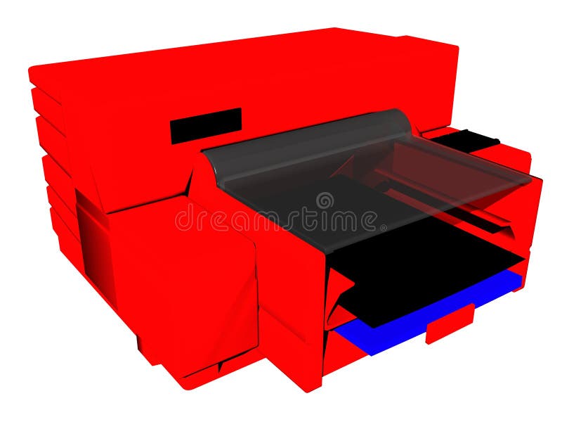 Red printer stock illustration. Illustration of electronics - 10520748